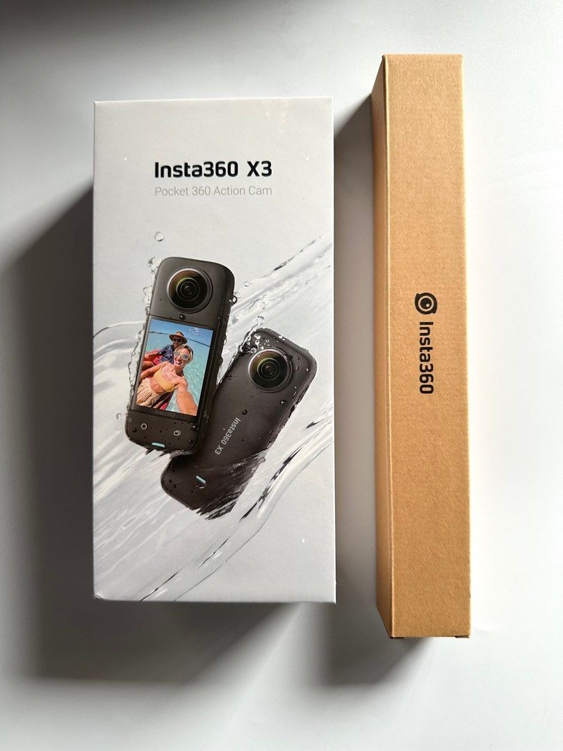 Insta360 X3 WATERPROOF Pocket 360 Action Camera Virtual Tour Cam with INVISIBLE SELFIE STICK ...