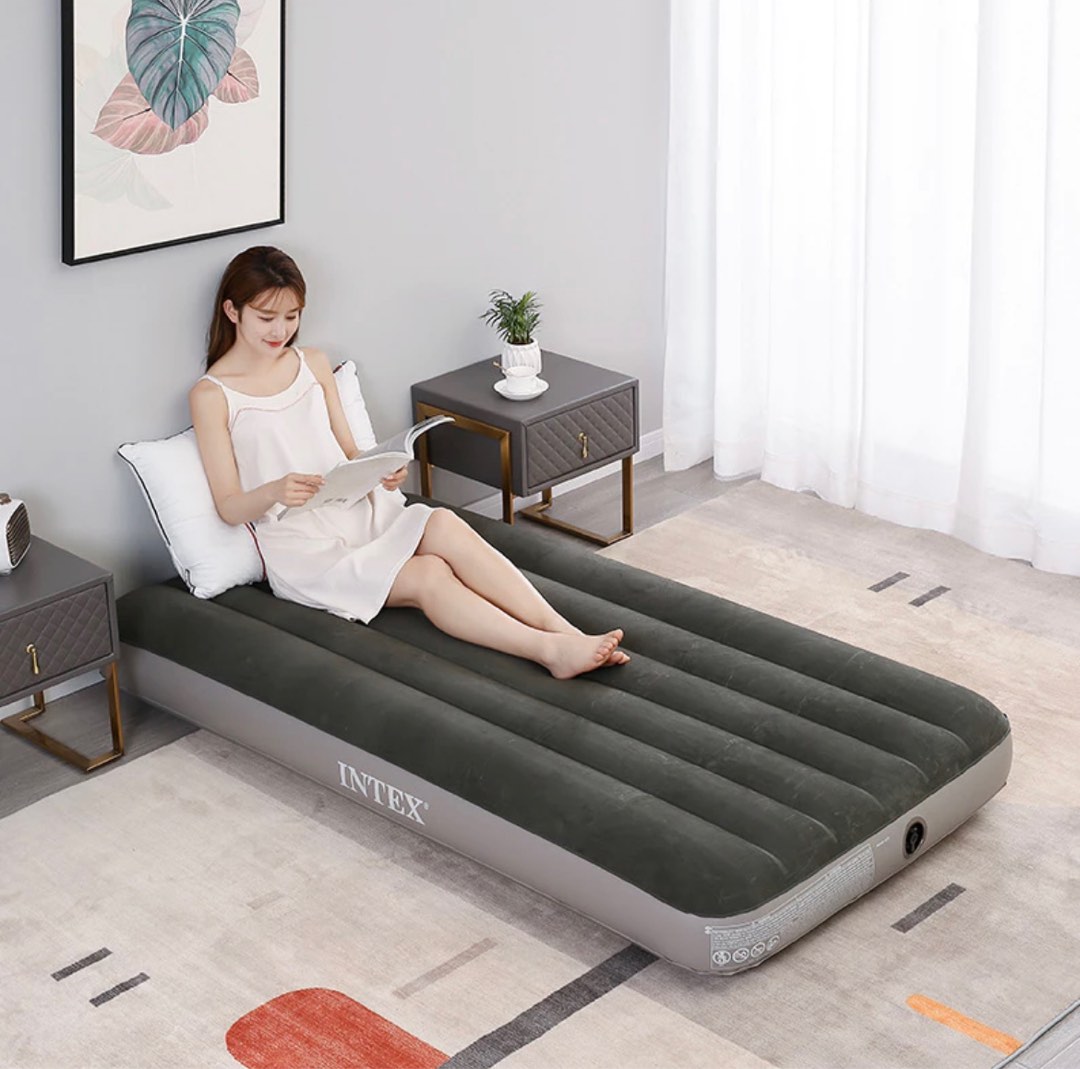 Intex Inflatable Air Bed Mattress Gray - Double, Furniture & Home Living, Furniture, Bed Frames ...