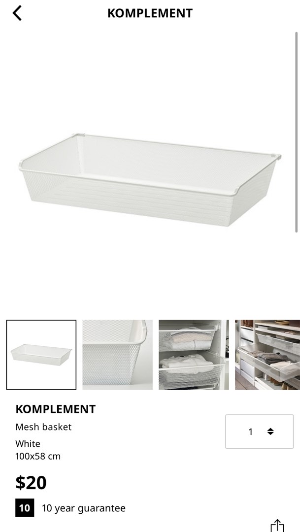 Komplement Mesh Basket, Furniture & Home Living, Furniture, Shelves, Cabinets & Racks (Ready ...