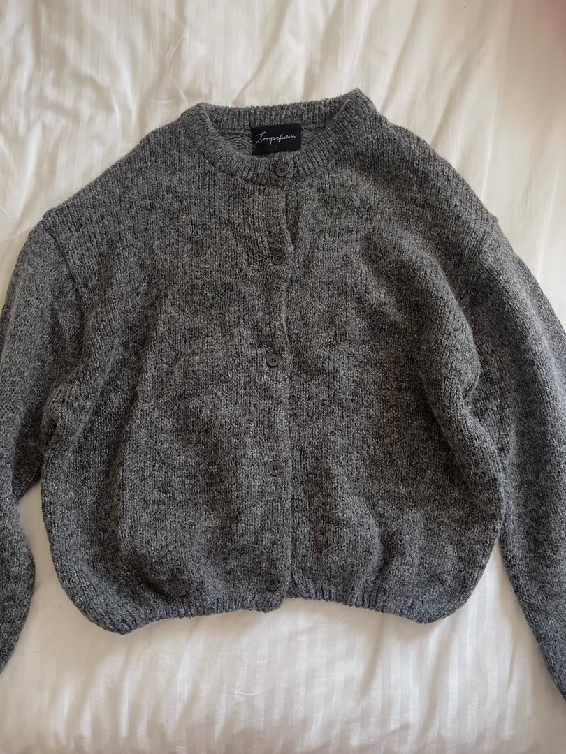 Korean knit wool blend cardigan, Women's Fashion, Tops, Others Tops on ...