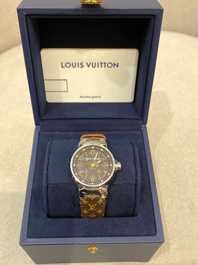 LOUIS VUITTON LADY TAMBOUR MONOGRAM 34MM QUARTZ, Luxury, Watches on ...