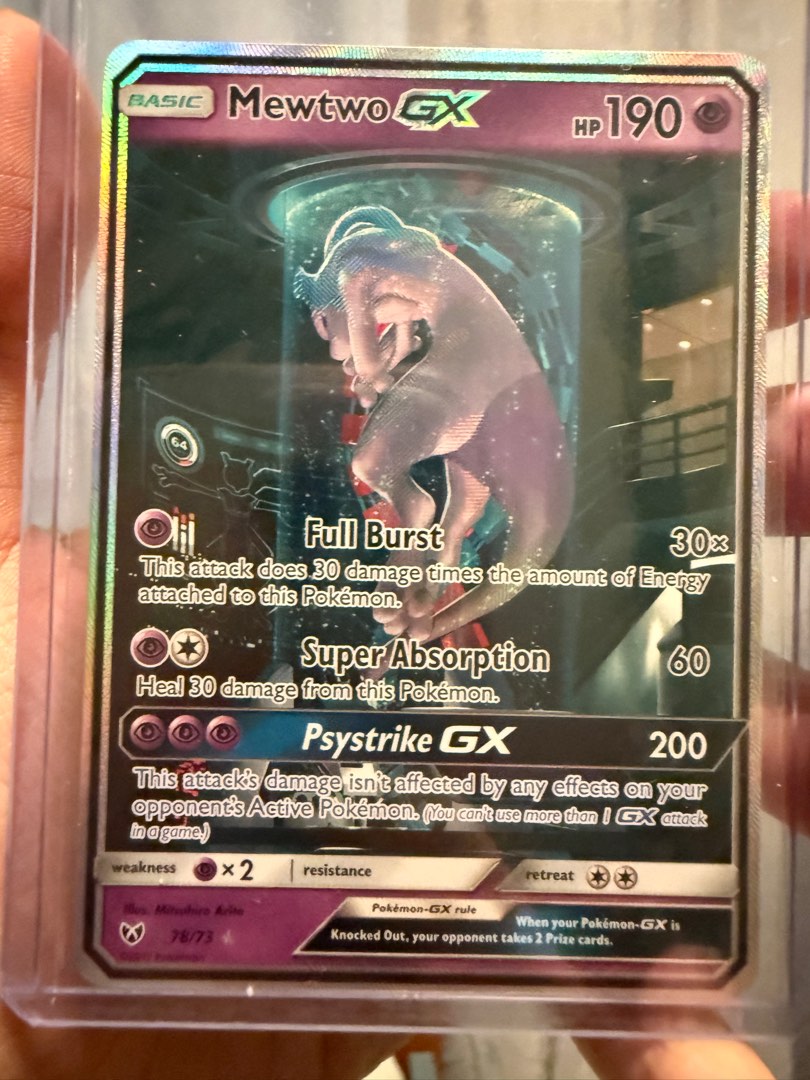 Mewtwo GX Secret Rare Shining Legends 78/73 Pokemon (Mewtube), Hobbies ...
