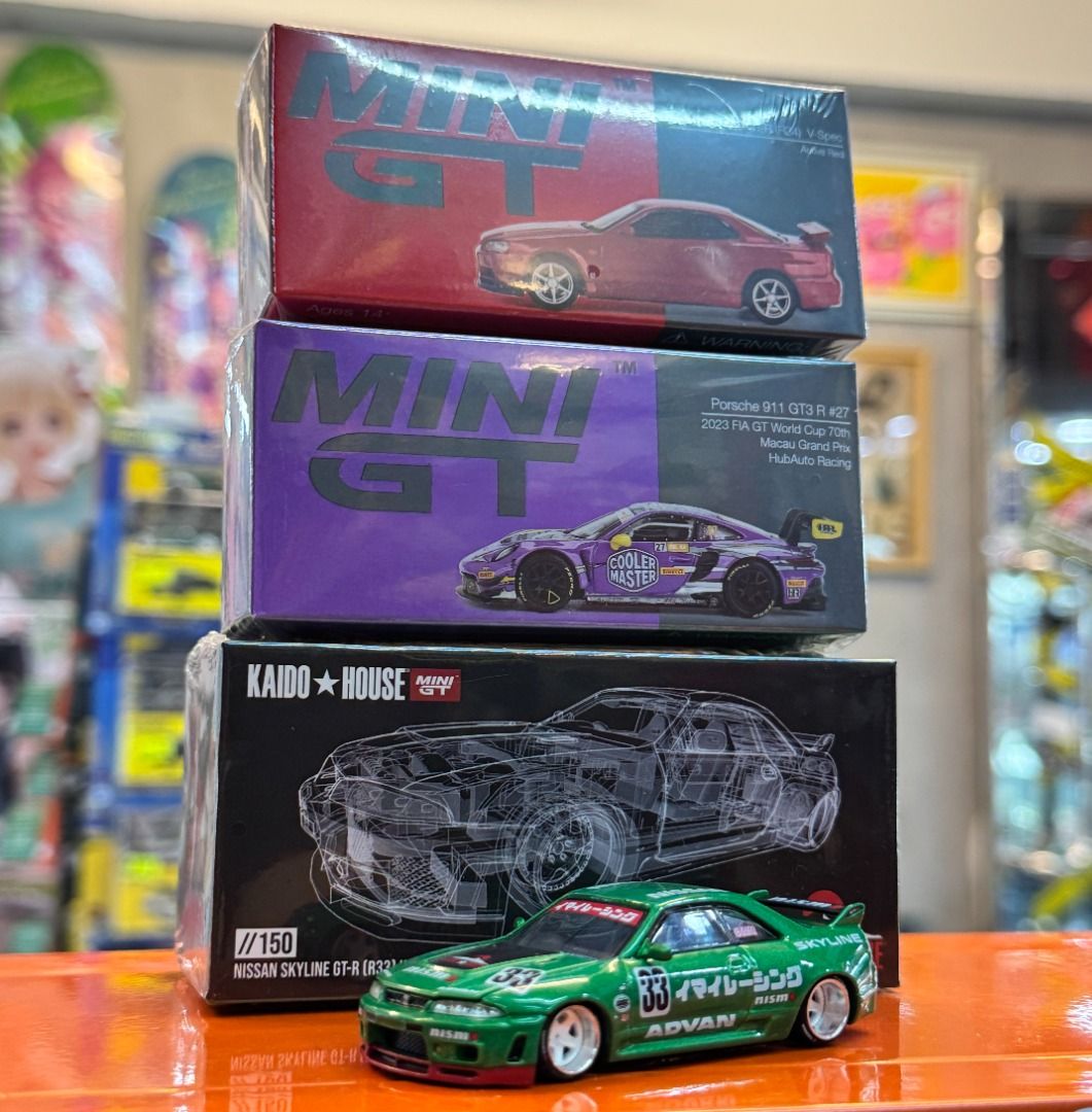 MiniGT 796 Nissan Skyline GT-R (R34) V-Spec Active Red / 793 Porsche ...