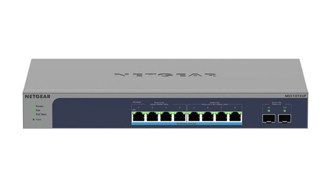 MS510txup 8-Port Multi-Gigabit/10G Ethernet Ultra60 PoE++ Smart Switch ...