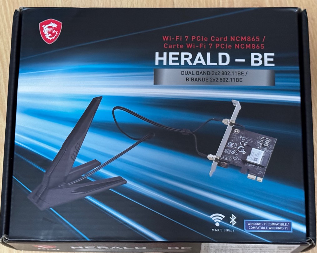 MSI Herald BE Wifi 7 Qualcomm NCM865 PCIE Card, Computers & Tech, Parts & Accessories ...