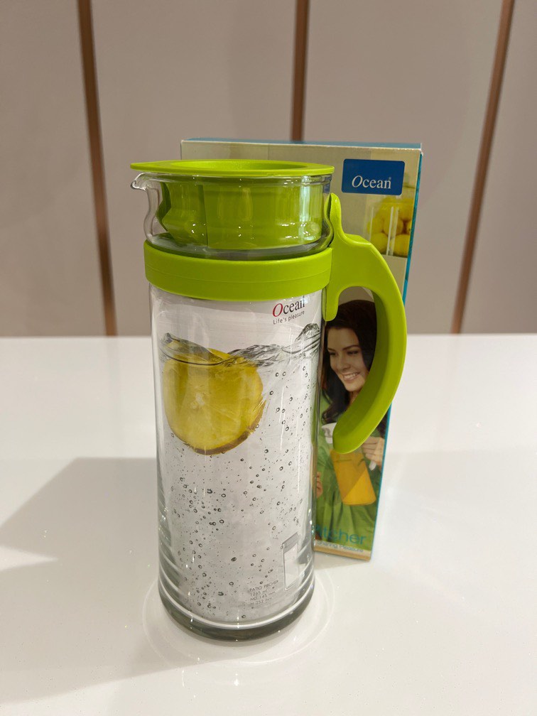 Ocean Glass Jar / Pitcher 1265ml, Furniture & Home Living, Kitchenware ...