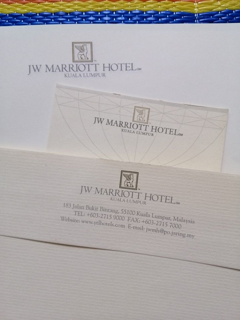 OLD JW MARRIOTT HOTEL KUALA LUMPUR A4, MEMO PAPER & ENVELOPE PAPER ...