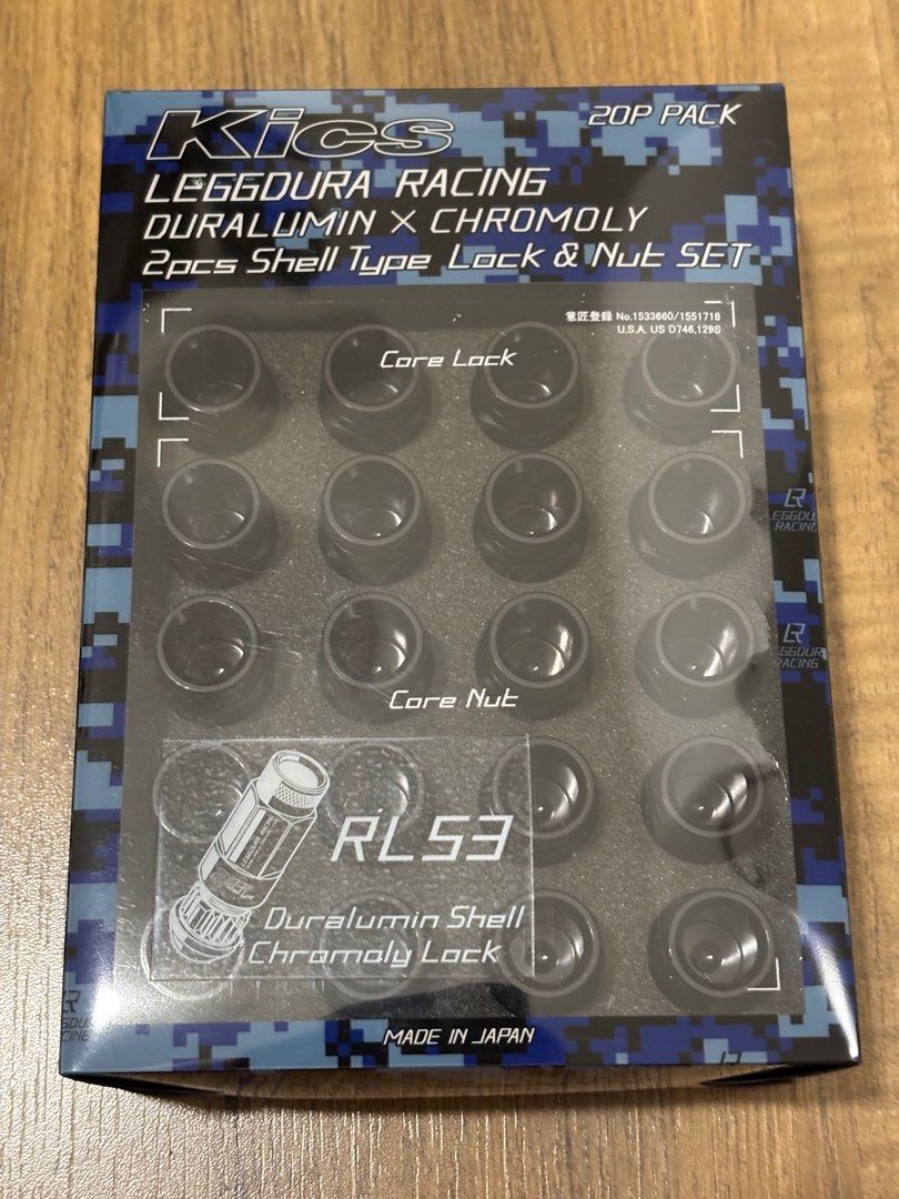 Original JDM Project Kics Leggdura Racing RL53 Lock & Nut Set M12xP1.25 ...