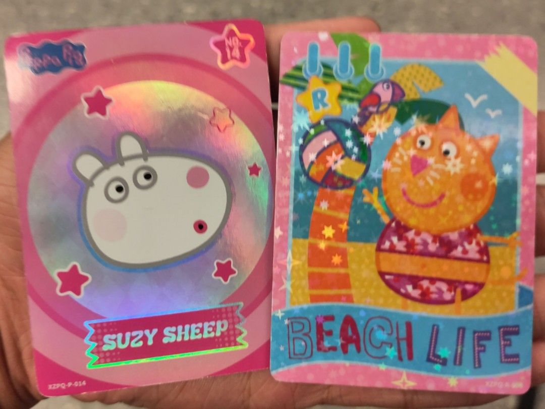 Peppa Pig Collectible Cards (No. 14 Suzy Sheep & Beach Life), Hobbies ...