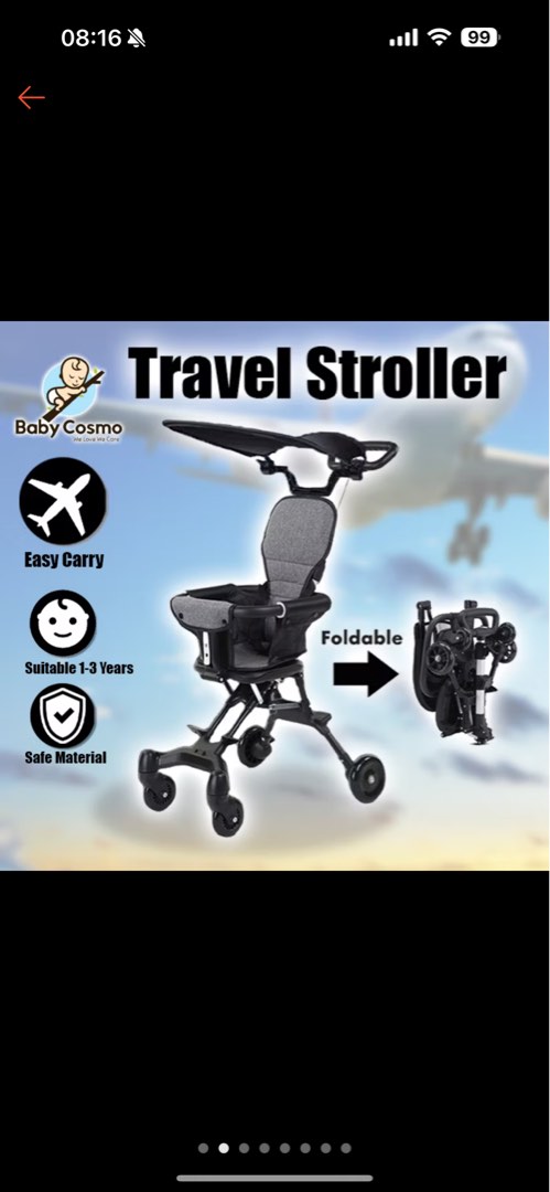 Portable cabin size stroller with canopy, Babies & Kids, Going Out ...