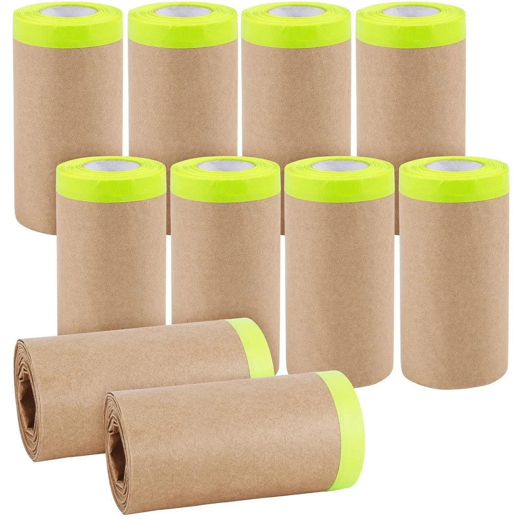 Pre-Taped Masking Paper Painting Tape Drape Painters Paper Paint ...