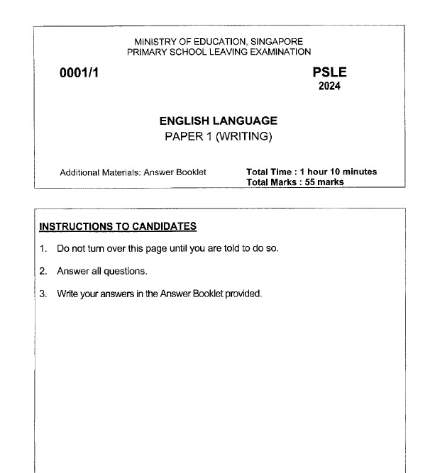 Psle 2024 English Paper with solutions and annotations for English ...