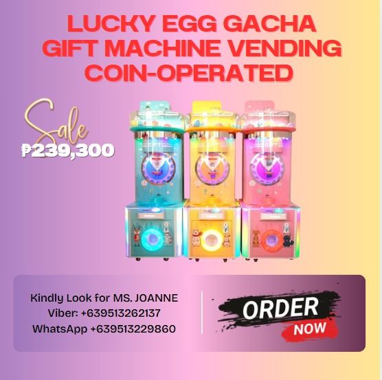 RT-G019 Lucky Egg Gacha Gift Machine Vending Coin-Operated, Hobbies ...