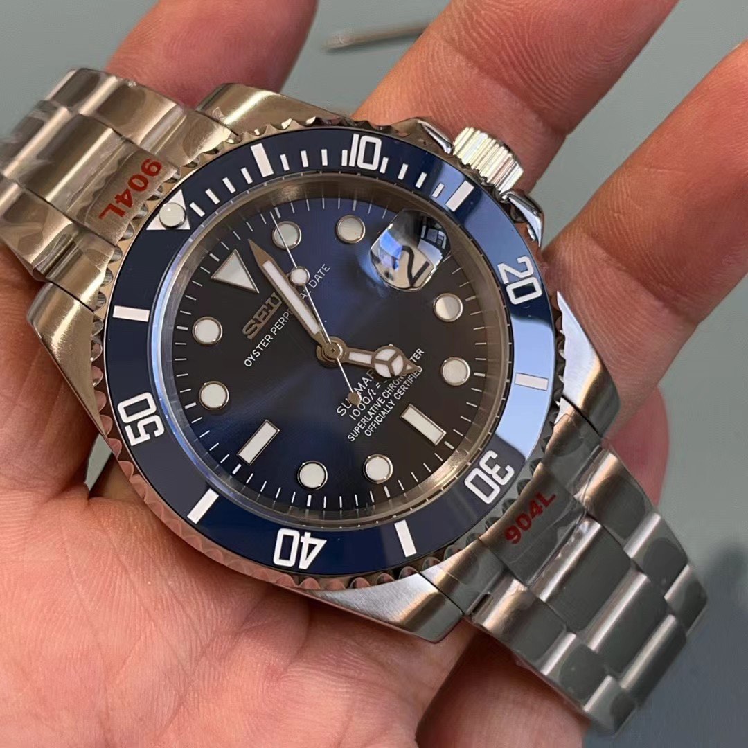 Seiko mod blue Submariner custom watch, Men's Fashion, Watches ...