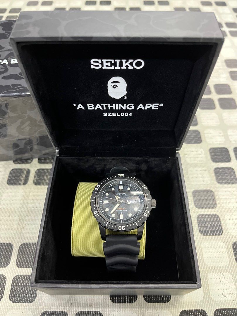Seiko X Bape Limited Edition 999pcs worldwide, Luxury, Watches on Carousell