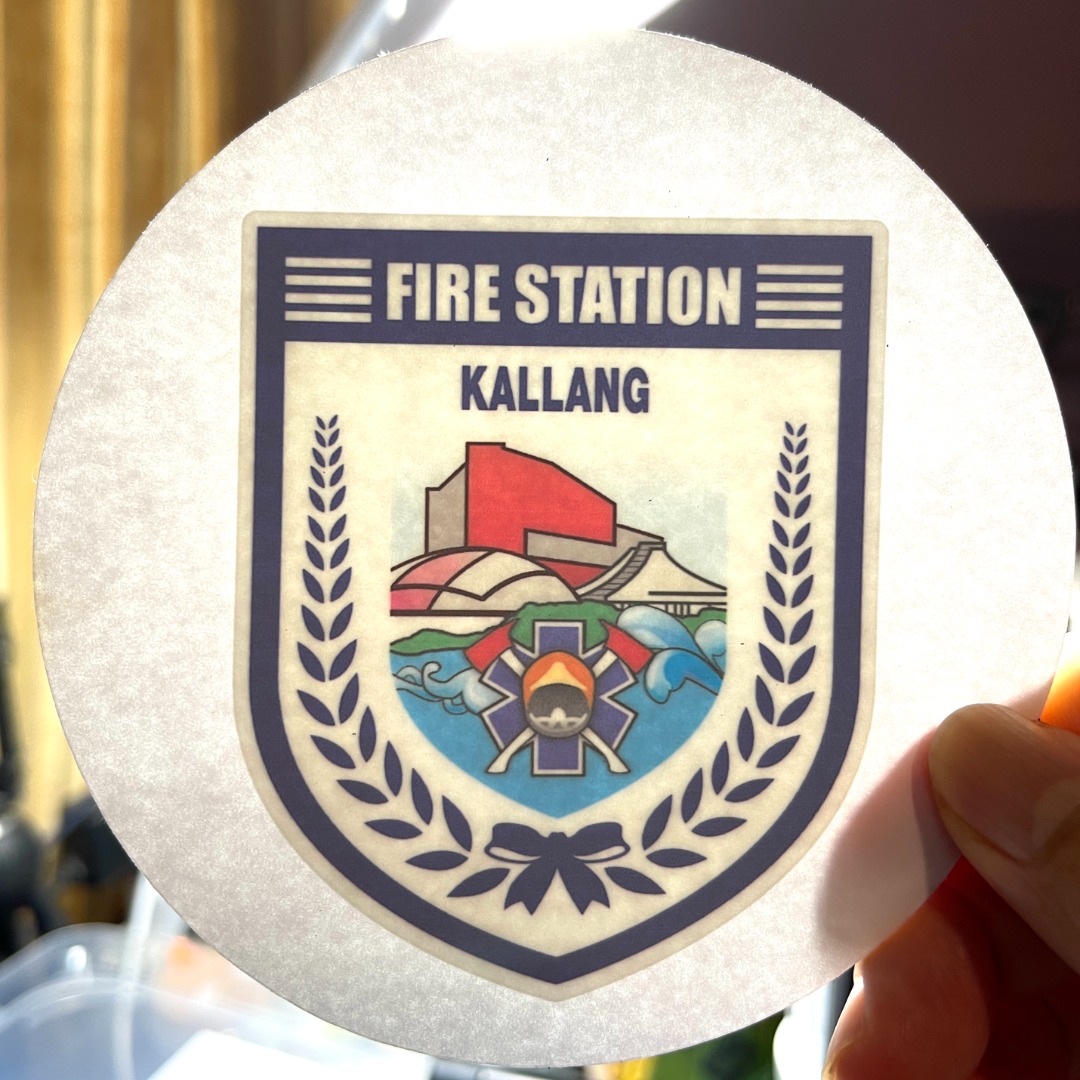 Static Cling Decals : SCDF KALLANG Fire Station . 11cm diameter ...