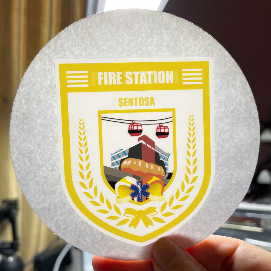 Static Cling Decals : SCDF Sentosa Fire Station . 11cm diameter ...