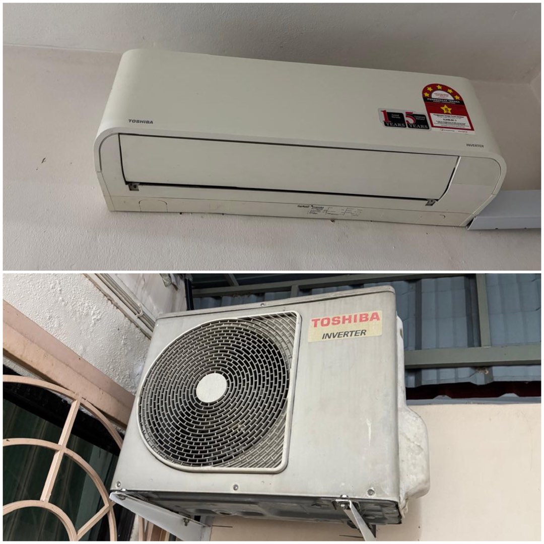 Toshiba Inverter 1.5HP air conditioner, including both the indoor and ...