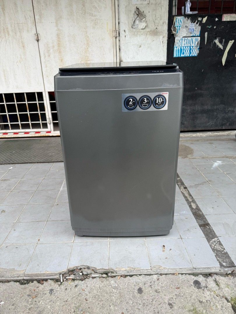 Used Sharp top load washer 10.0kg, washing machine mesin basuh fully ...