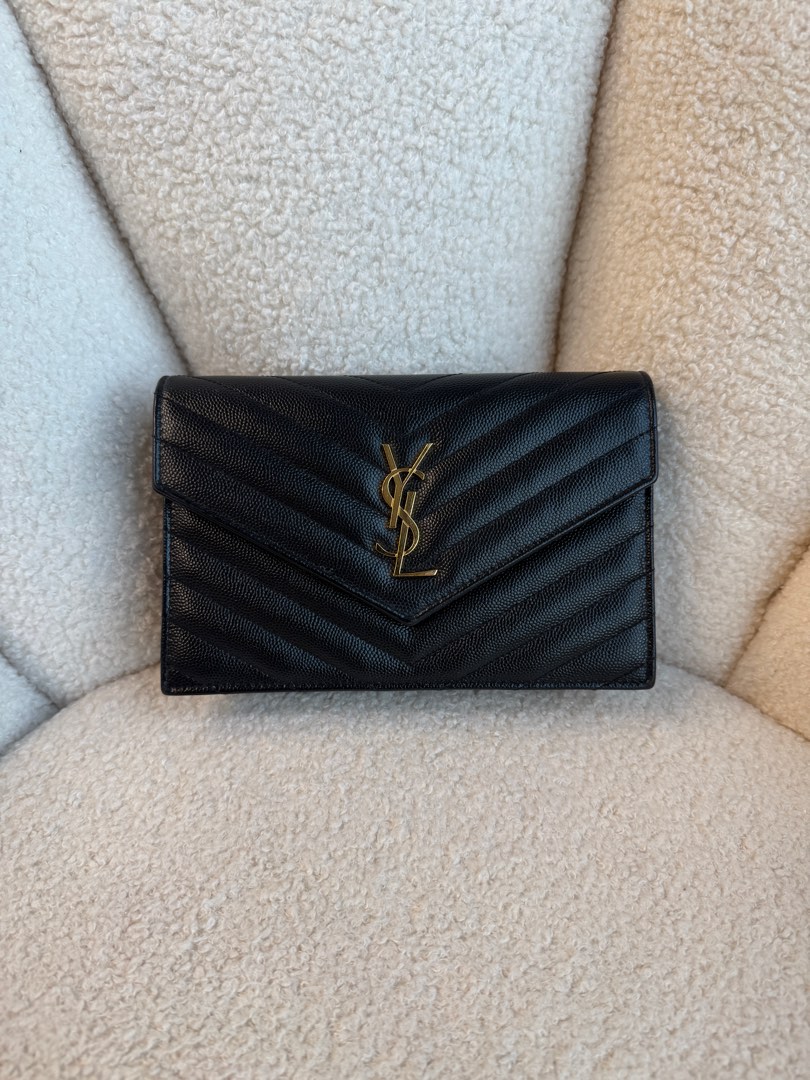 YSL Envelope WOC Caviar GHW, Luxury, Bags & Wallets on Carousell