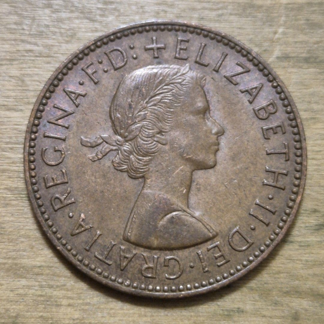1966 Great Britain Queen Elizabeth II Half Penny Coin, Hobbies & Toys ...