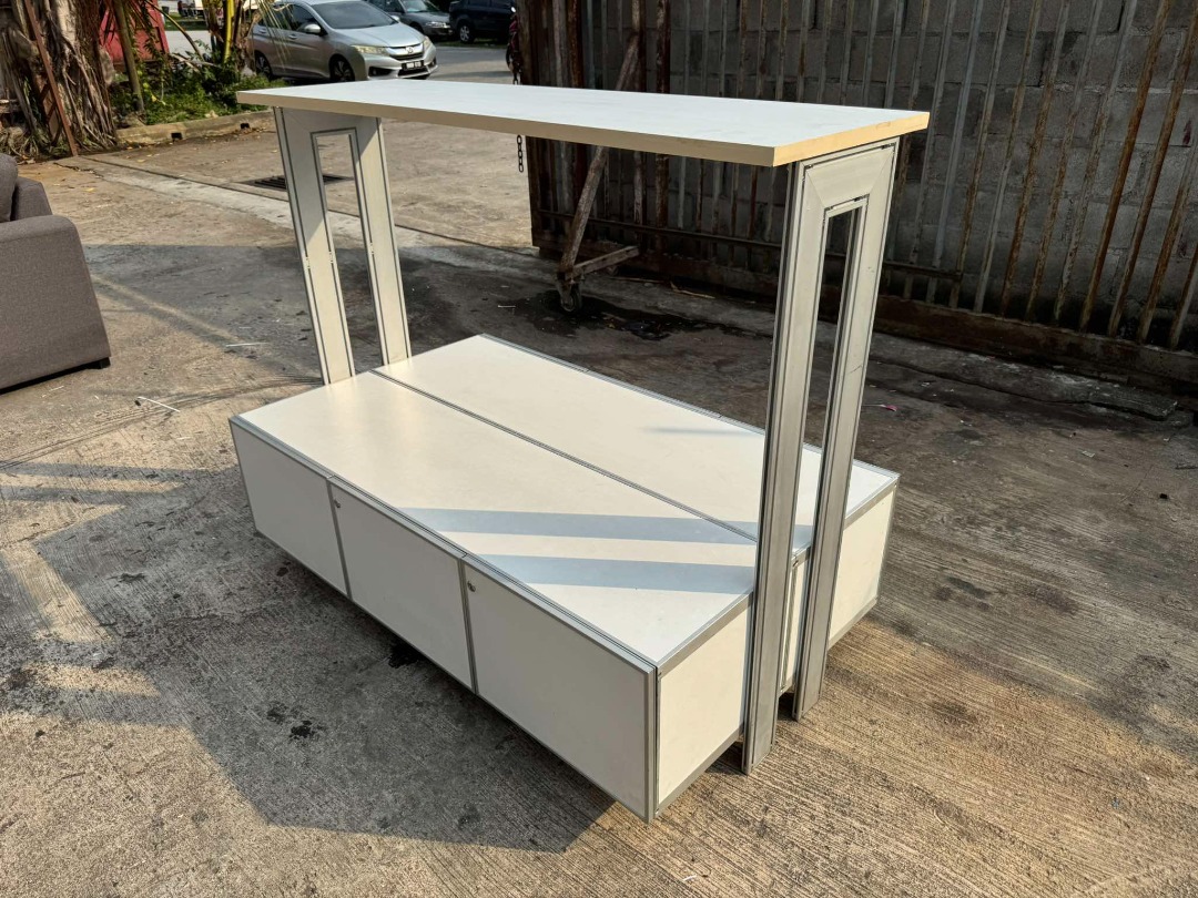 5x4ft Island 2 Side Display Cabinet Center Rack Shelves, Furniture ...