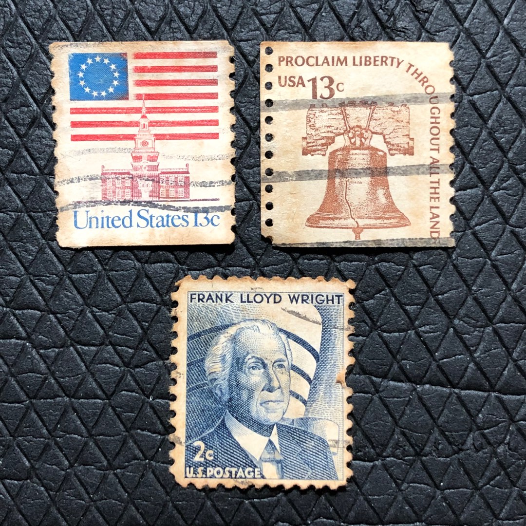 ( Vintage Stamp ) ( 3 pcs in Lot ) U.S 13c Independence Hall Single ...