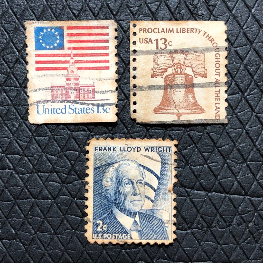 ( Vintage Stamp ) ( 3 pcs in Lot ) U.S 13c Independence Hall Single ...