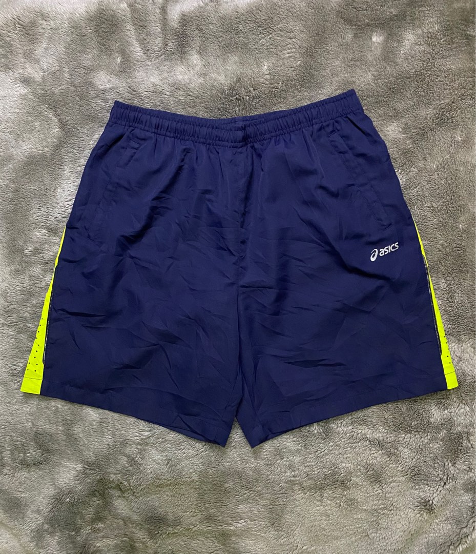 Asics Navy Blue Short, Men's Fashion, Activewear on Carousell