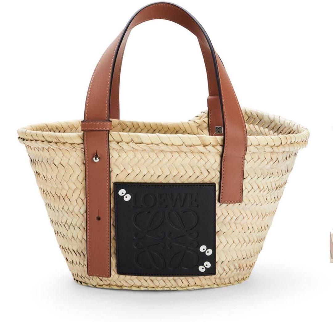 Authentic LOEWE Straw Basket Bag Beige Studio Ghibli Collaboration ...