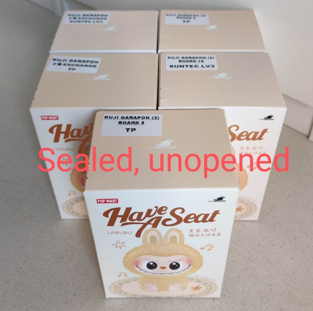 BNIB / BNIF Authentic Labubu v2 Have a Seat v1 Exciting Macaron Sesame ...