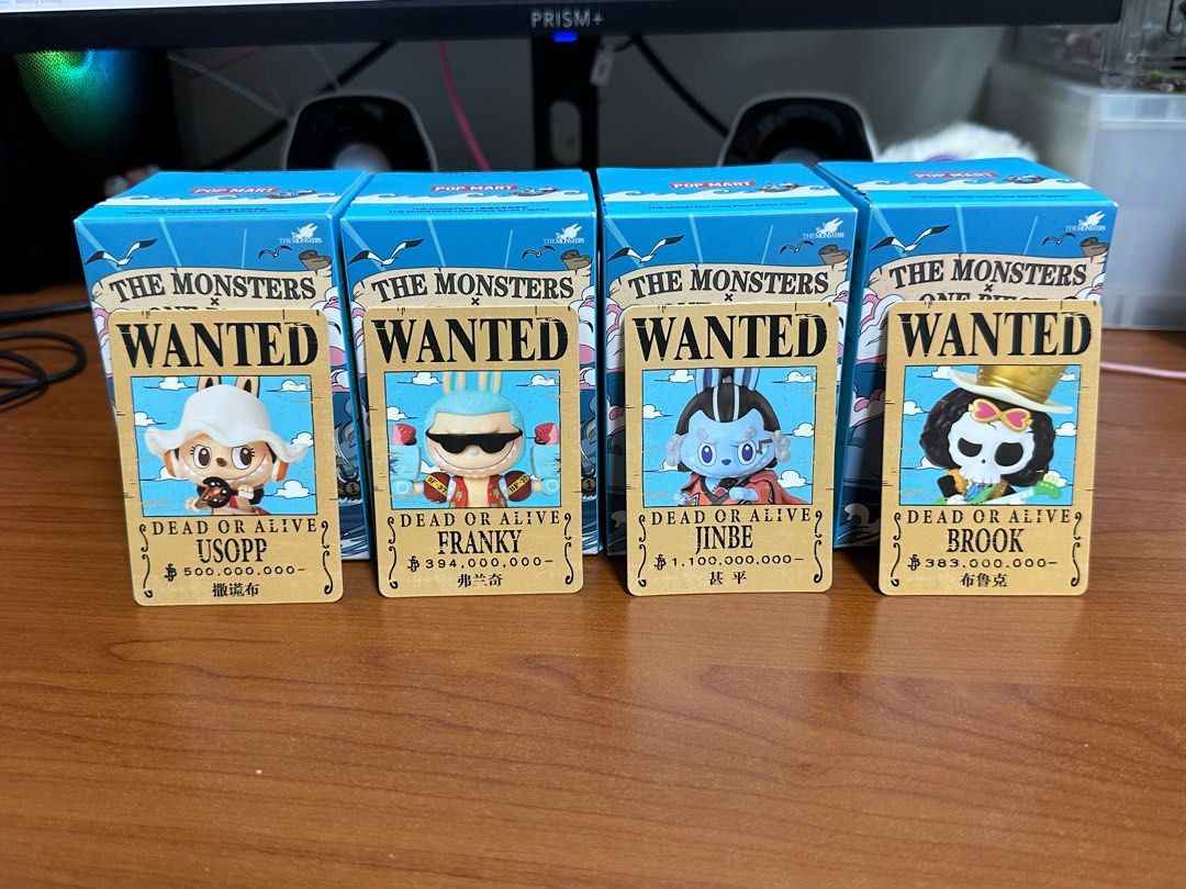 BNIF One Piece The Monsters Labubu Popmart Usopp Franky Jinbe Brook ...