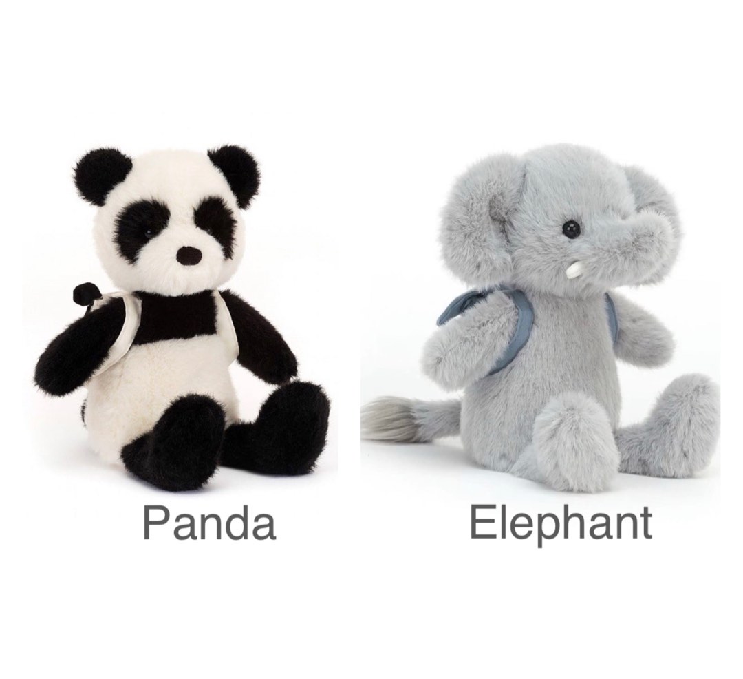BNWT Jellycat Backpack Panda / Elephant, Hobbies & Toys, Toys & Games ...