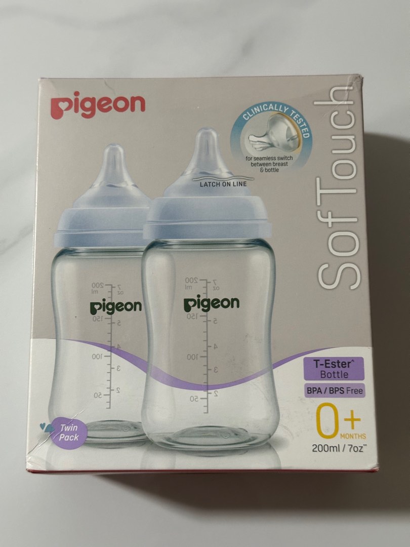 Brand New Pigeon Softouch 3 Nursing Bottle T-Ester 200ml (Twin Pack), Babies & Kids, Nursing ...