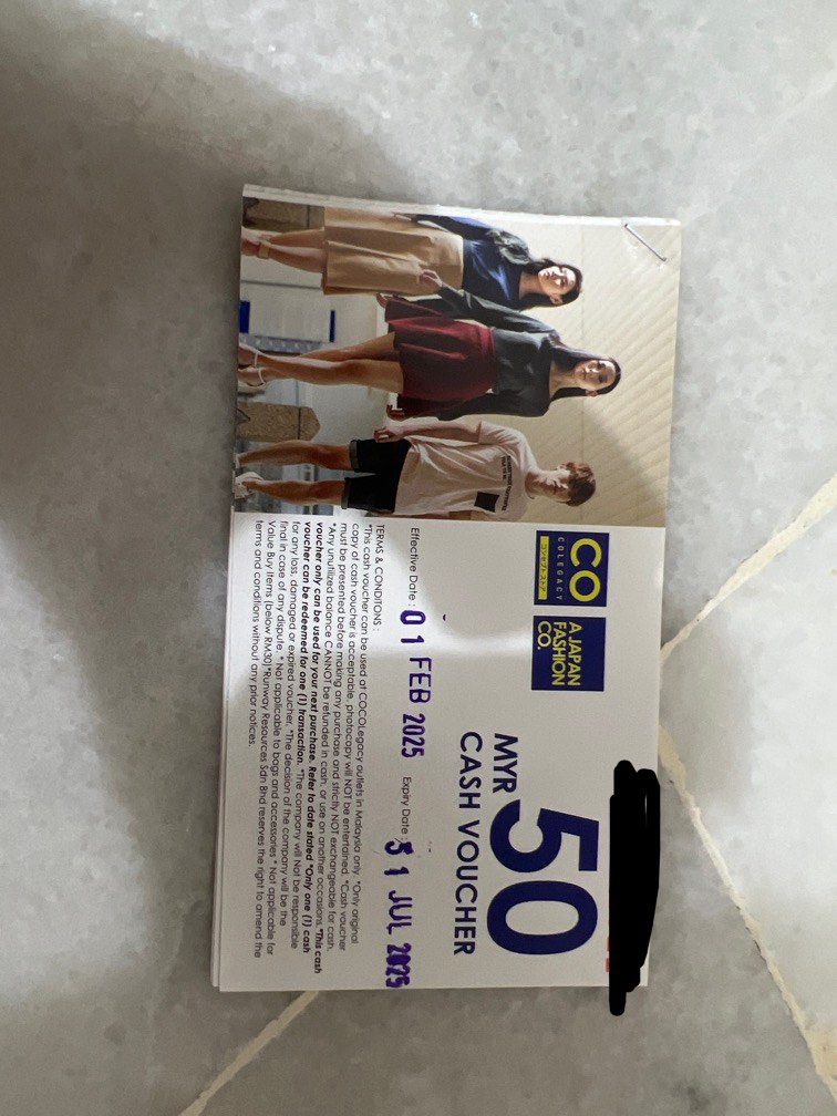 Colegacy RM50 cash voucher x3, Tickets & Vouchers, Vouchers on Carousell