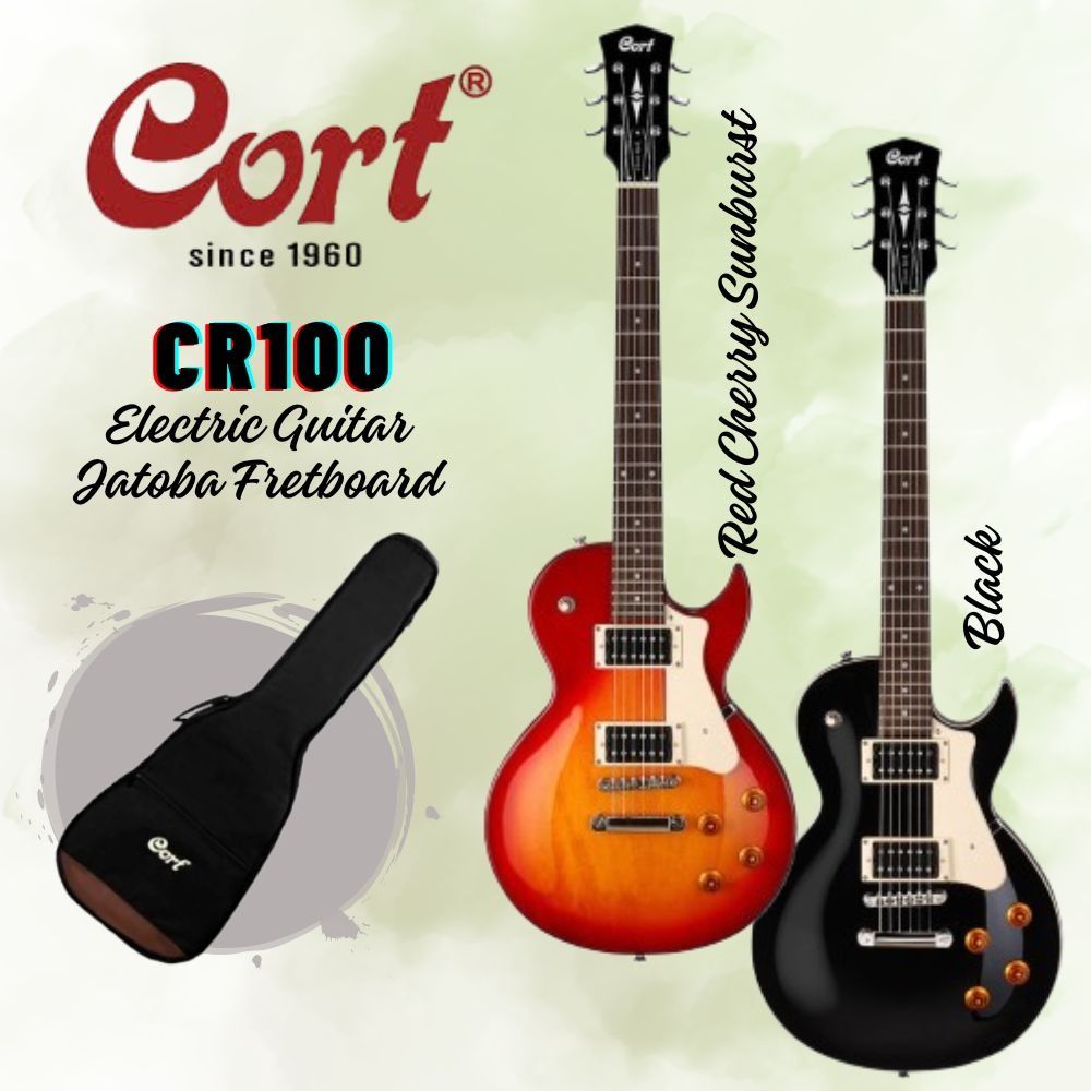 Cort CR100 Electric Guitar Jatoba Fretboard with Gig Bag - Red Cherry Sunburst / Black, Hobbies ...