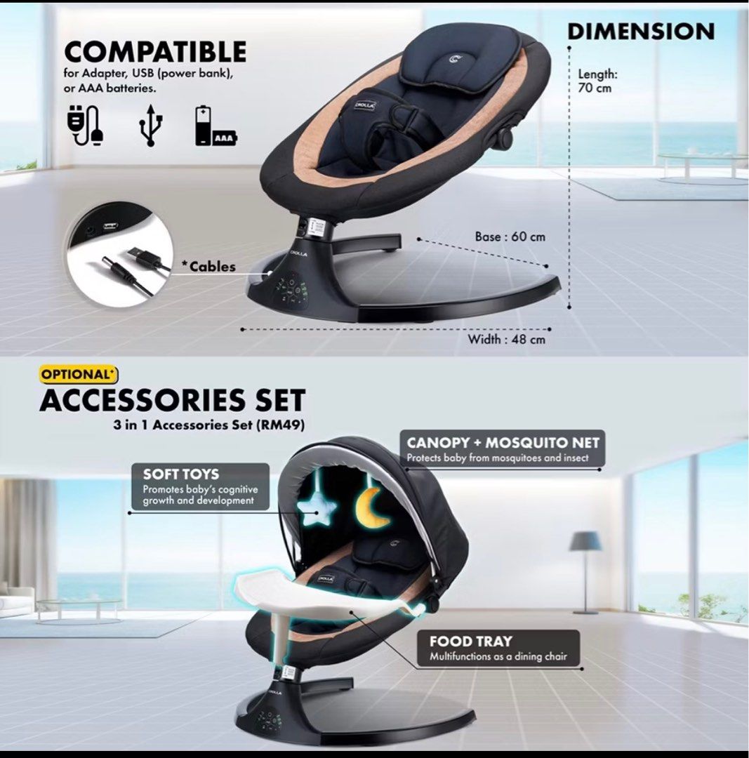 Crolla comfeo baby swing, Babies & Kids, Baby Nursery & Kids Furniture ...