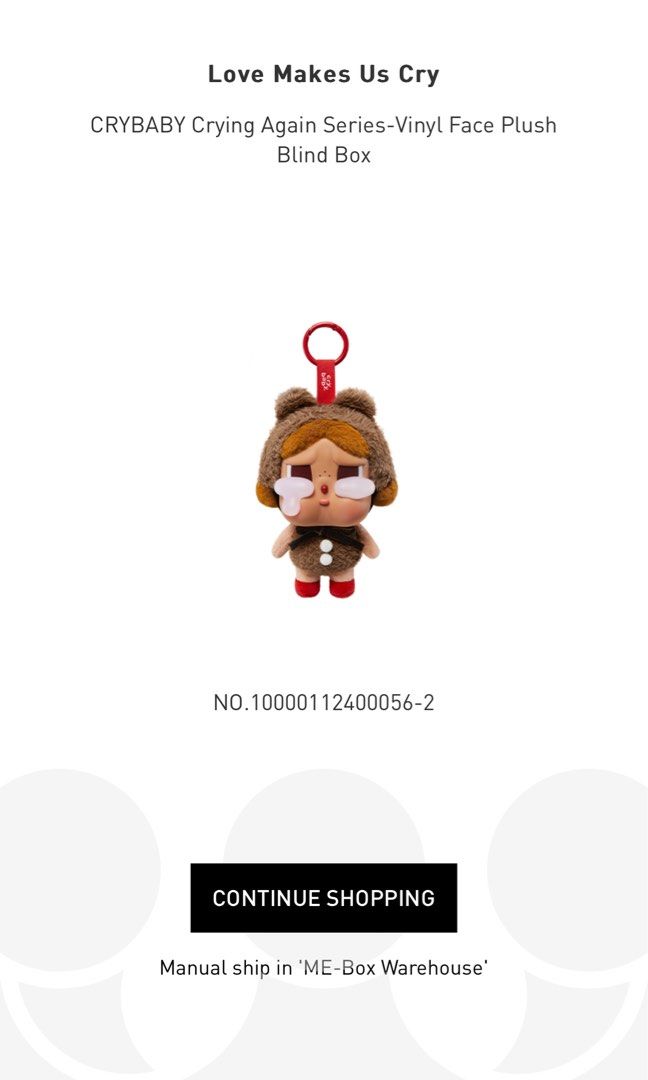 CRYBABY CRYING AGAIN (BEAR), Hobbies & Toys, Toys & Games on Carousell