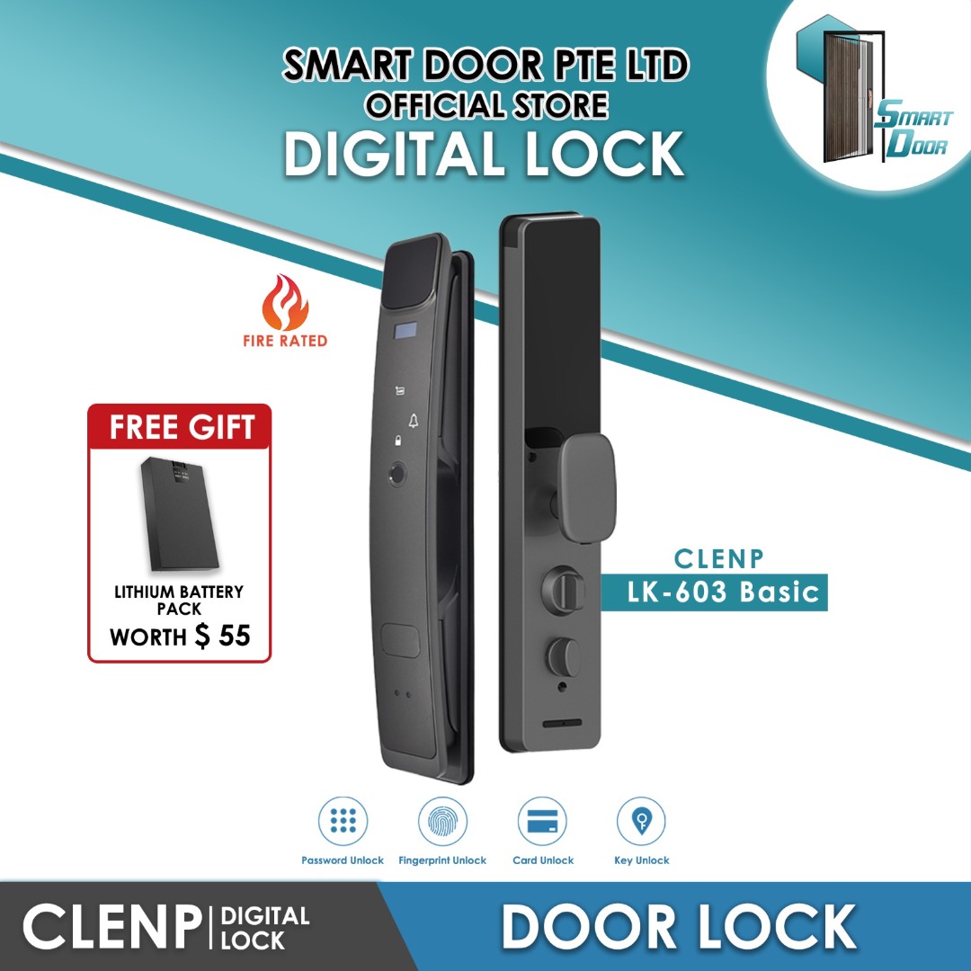 Fire Rated Digital Door Lock CLENP CLP-LK-603 (Basic), Furniture & Home ...