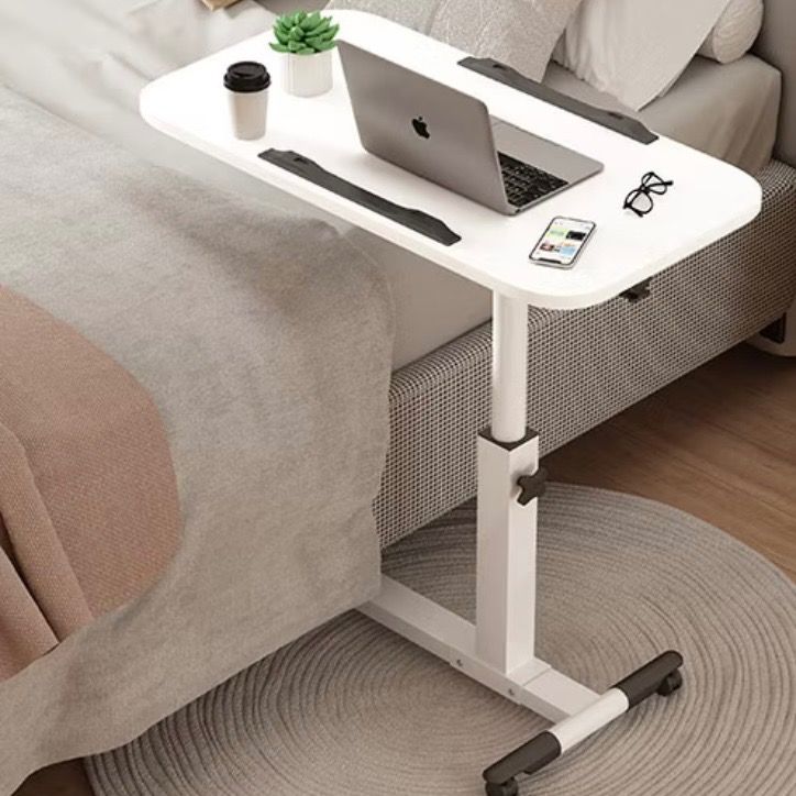 Foldable Adjustable Bedside Table | Space Saving Laptop Desk with Wheels | Sturdy Rolling ...