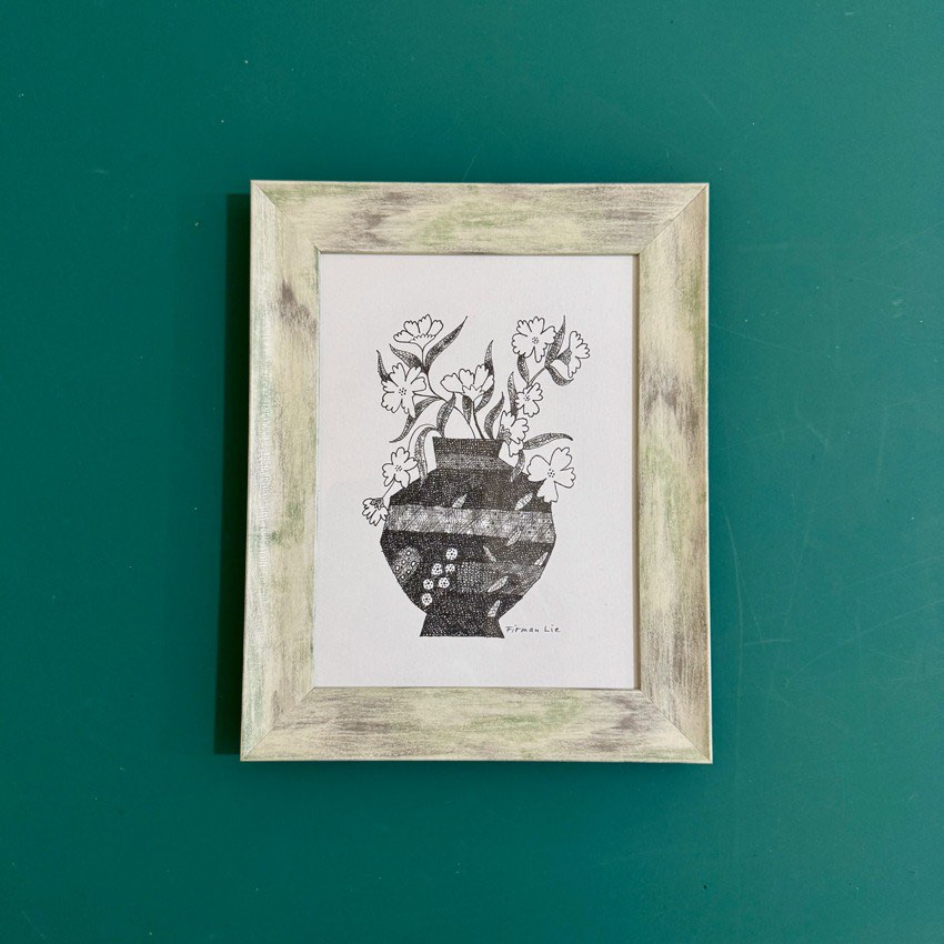 Hand Drawing ‘VAS KERAMIK dan BUNGA #1’ • Natural Landscape • Buket ...