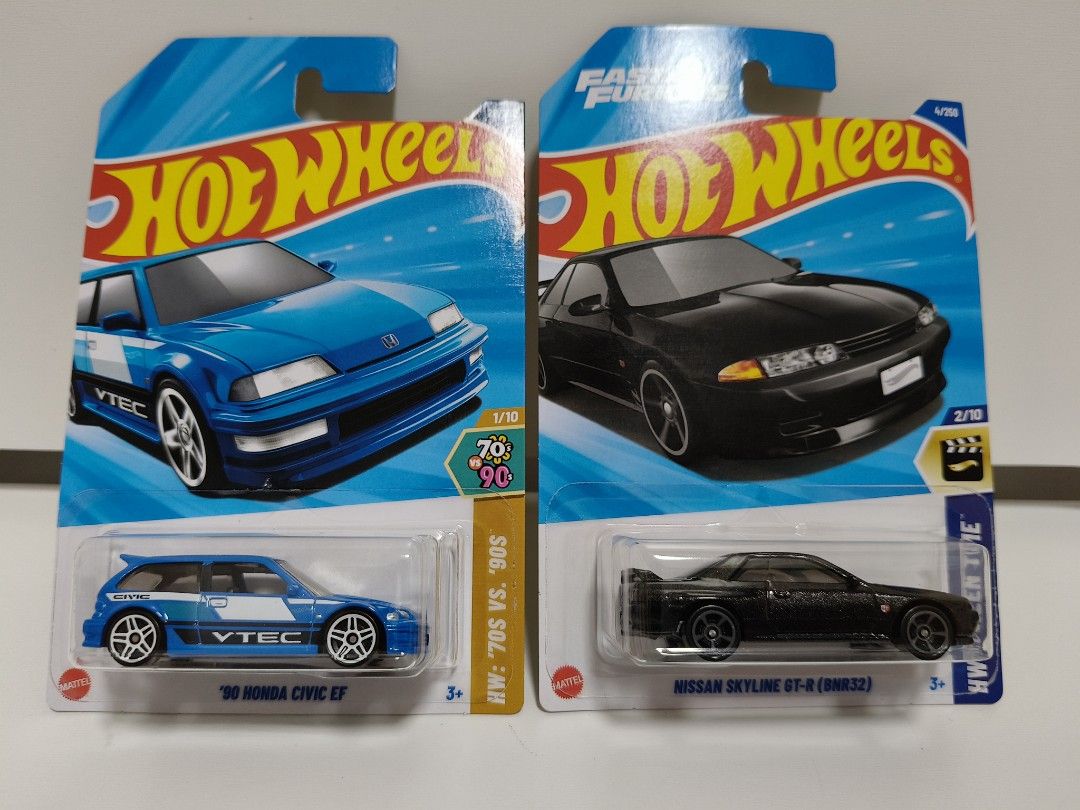 Hotwheels / Hot Wheels Nissan Skyline R32 FnF / Honda Civic EF, Hobbies ...