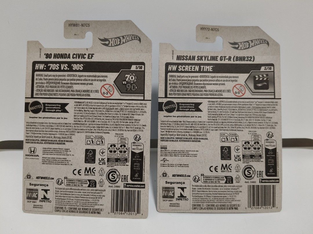 Hotwheels / Hot Wheels Nissan Skyline R32 FnF / Honda Civic EF, Hobbies ...