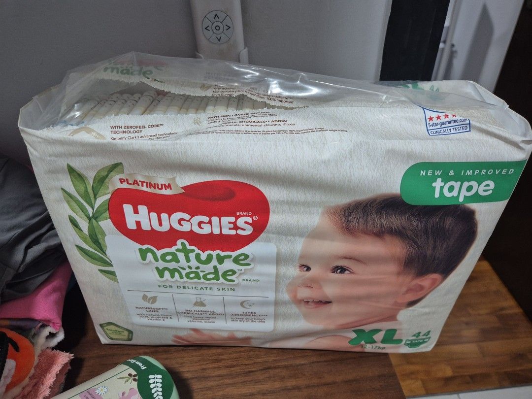 Huggies Diapers xl tape (opened 40/44 inside), Babies & Kids, Bathing ...