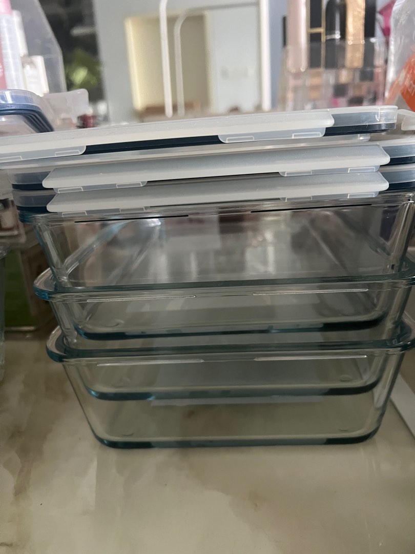 IKEA 365+ Glass Container 3.1 liter (3x), Furniture & Home Living ...