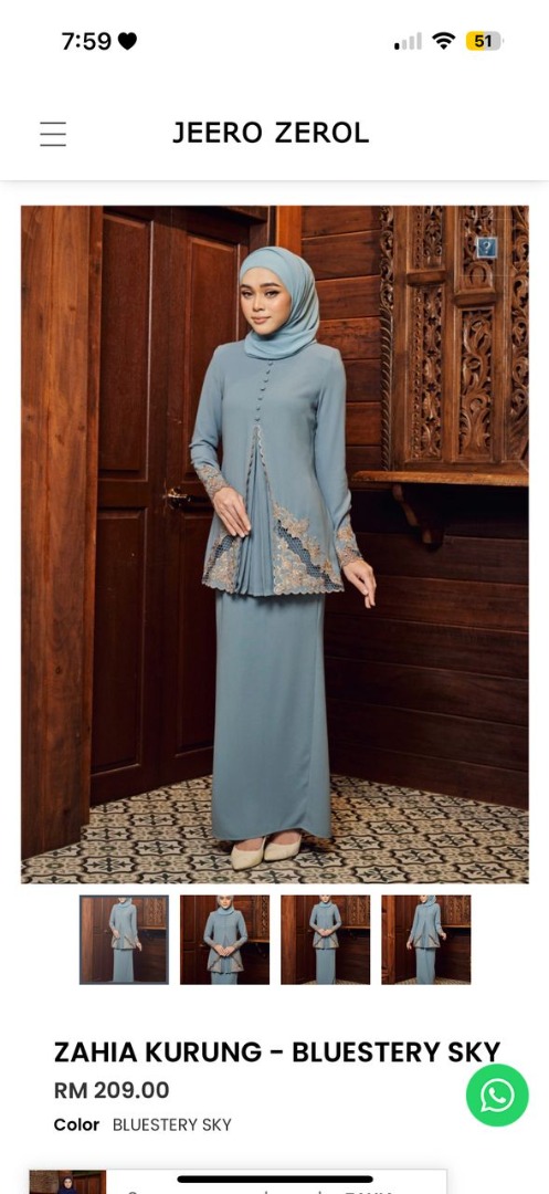 Jeero Zerol Zahia Kurung Raya Collection 2025, Women's Fashion ...