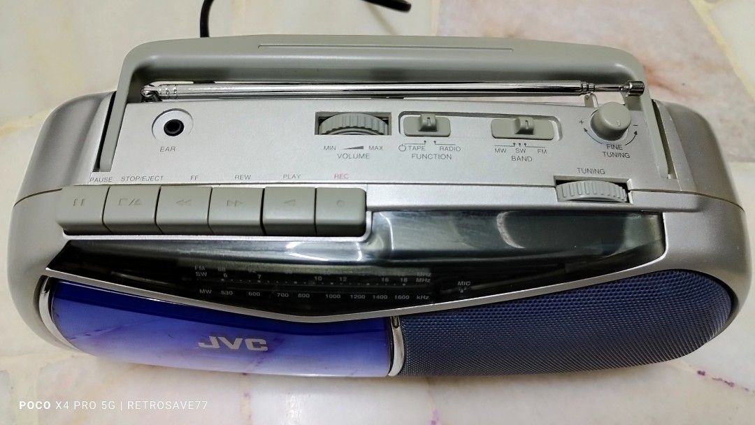 JVC RC- M103 radio FM/MW/SW & cassette player (M), Audio, Portable ...