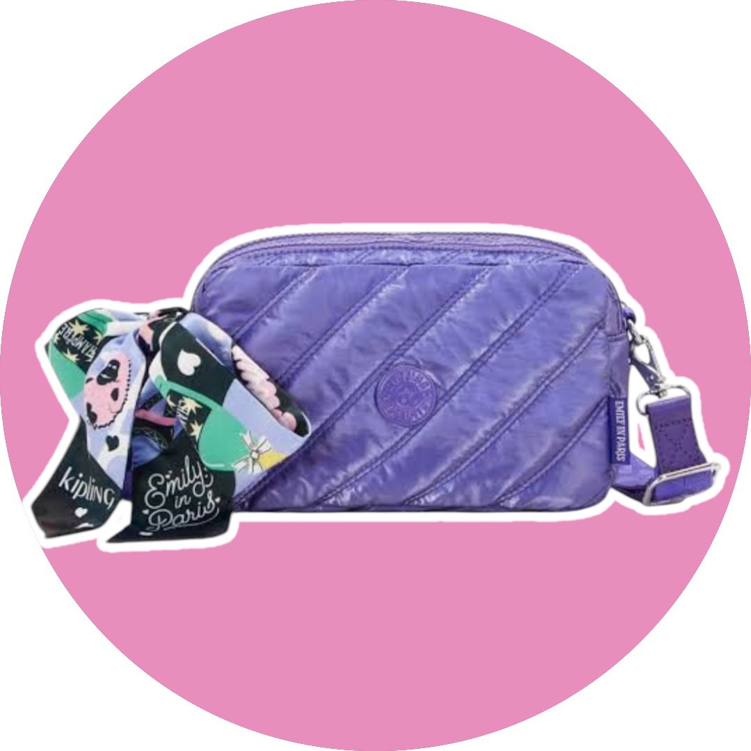 Kipling x Emily in Paris Milda Glossy Lilac, Luxury, Bags & Wallets on ...