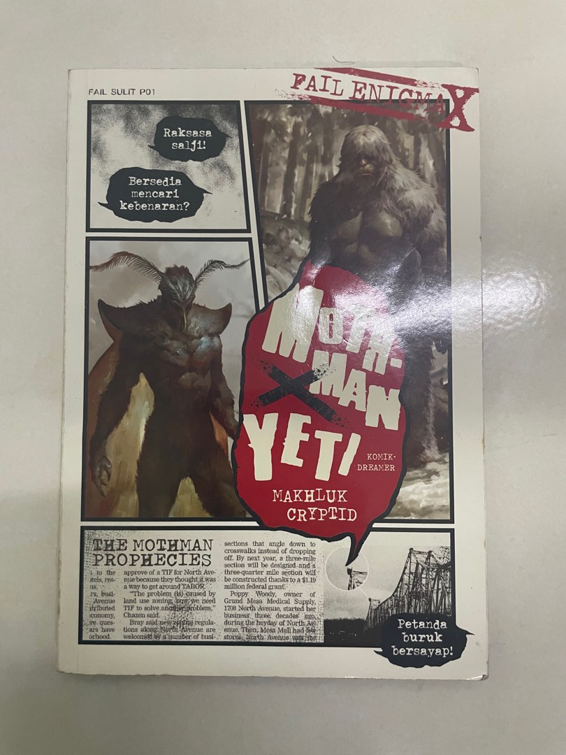 Komik Fail Enigma-X: Mothman X Yeti Makhluk Cryptid, Hobbies & Toys ...