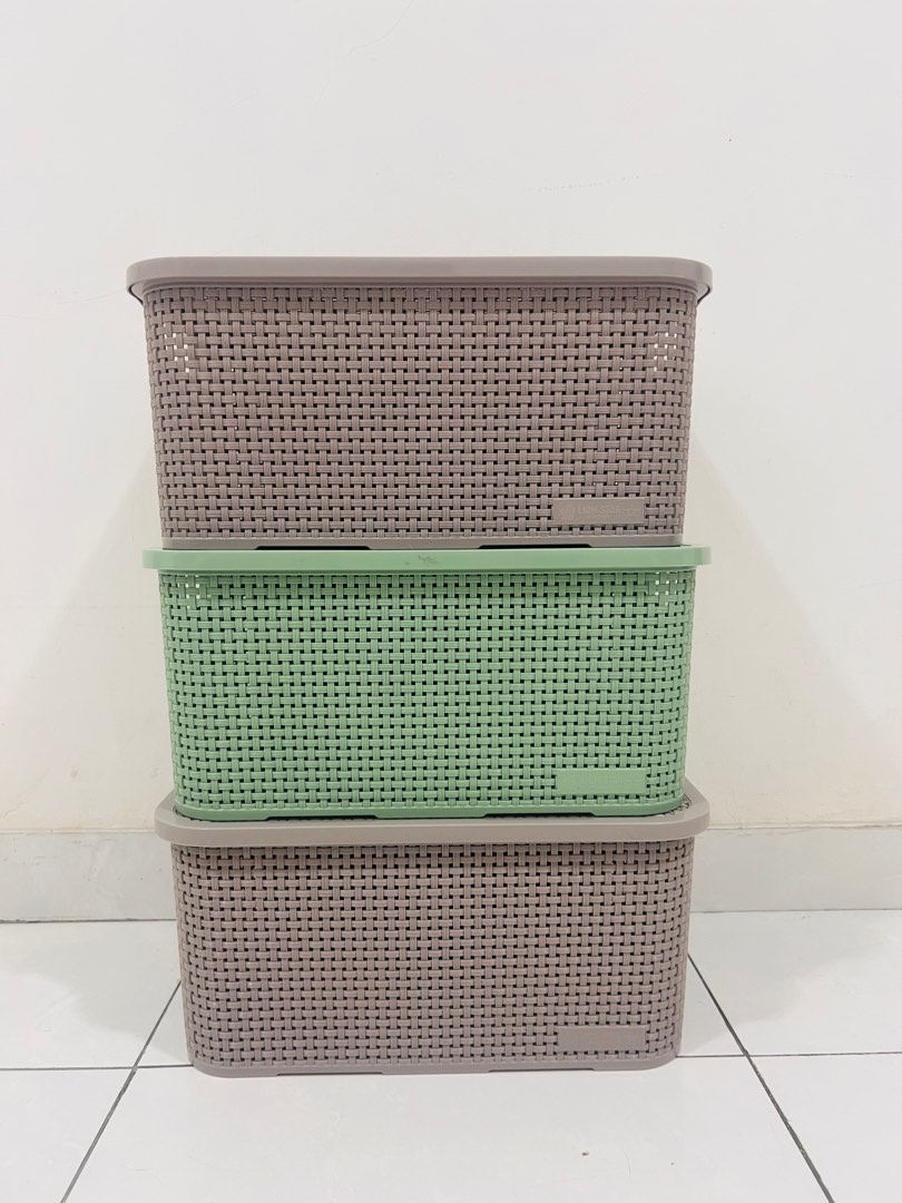 LION STAR REVO STORAGE BOX - KERANJANG SERBAGUNA MOTIF ANYAMAN + TUTUP ...